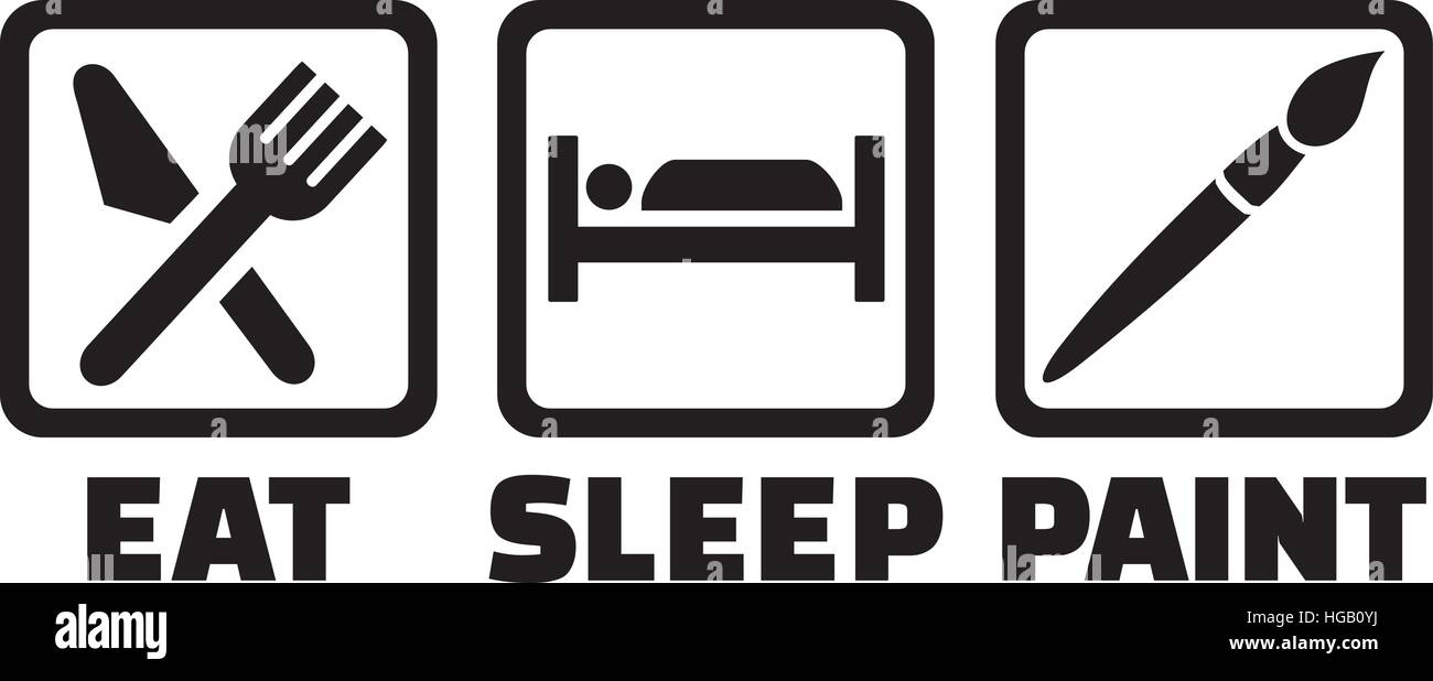 Artist icons - Eat sleep paint Stock Vector Image & Art - Alamy