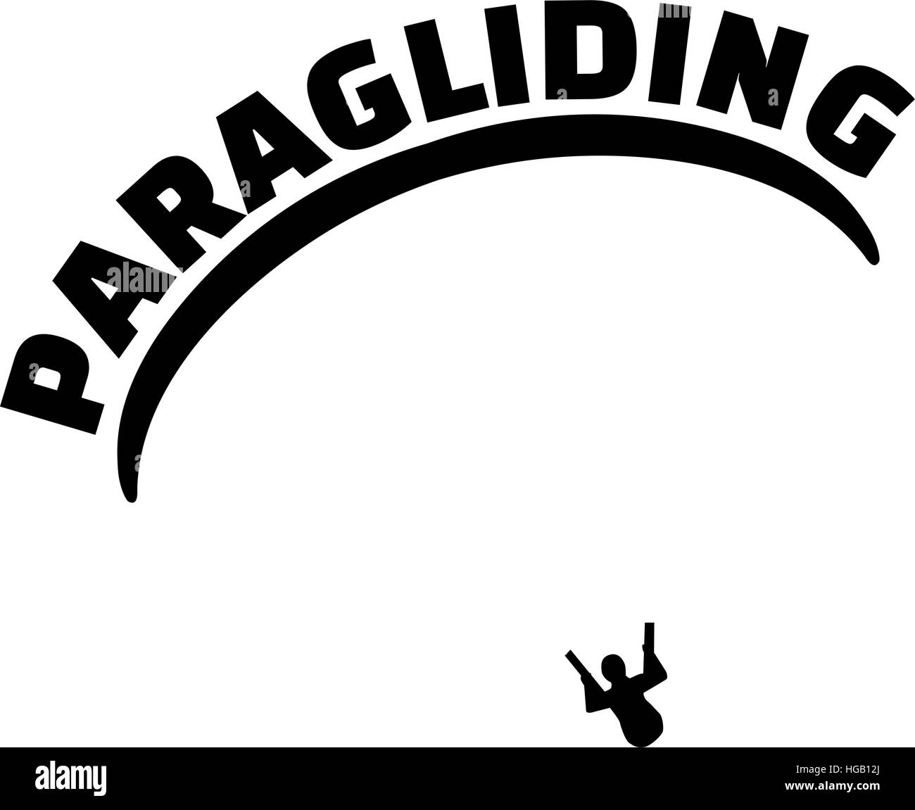 Paragliding with silhouette Stock Vector Image & Art - Alamy