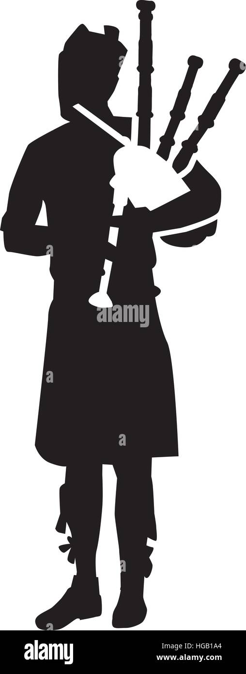 Bagpipe player silhouette Stock Vector Image & Art - Alamy