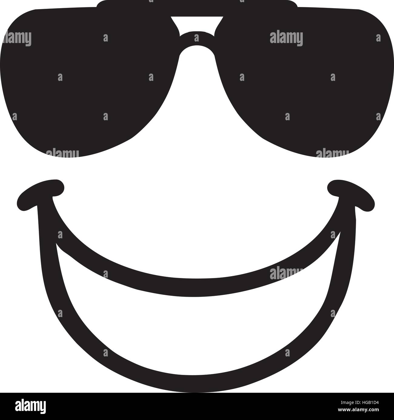 Smiley with laughing mouth and sunglasses Stock Vector Image & Art - Alamy