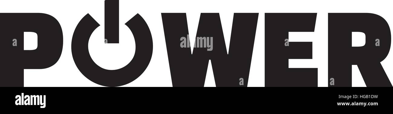 Power word with power button Stock Vector Image & Art - Alamy