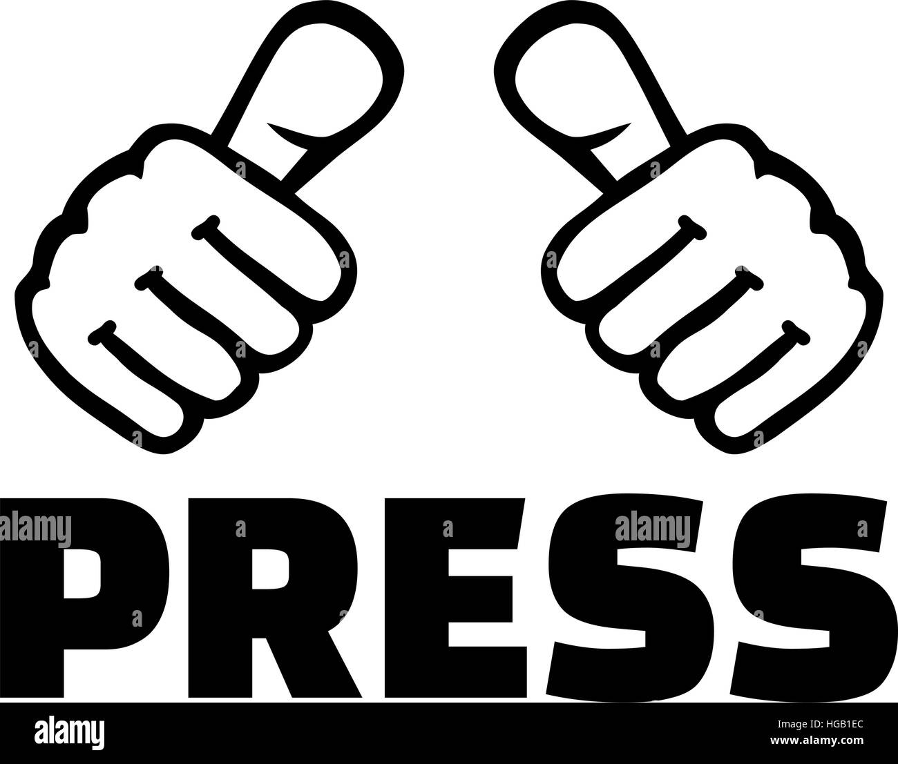 Press with thumbs Stock Vector Image & Art - Alamy