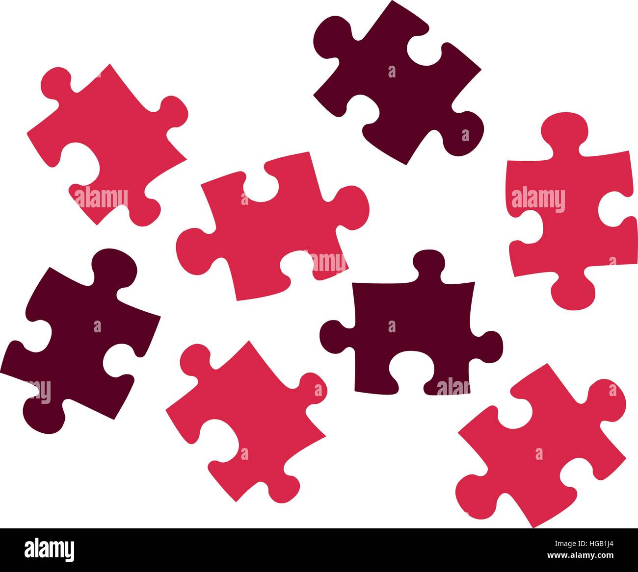 Red puzzle pieces Stock Vector Image & Art - Alamy