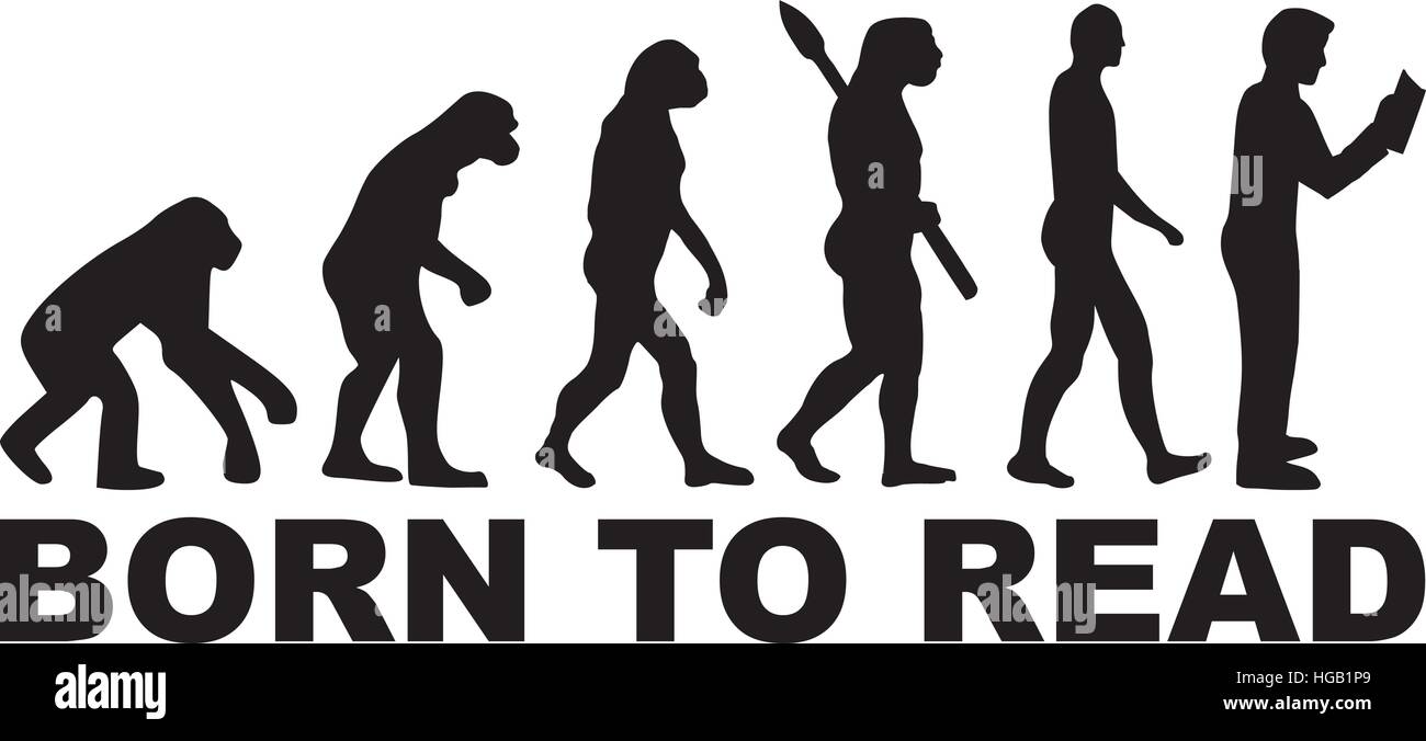 Reading evolution born to read Stock Vector Image & Art - Alamy