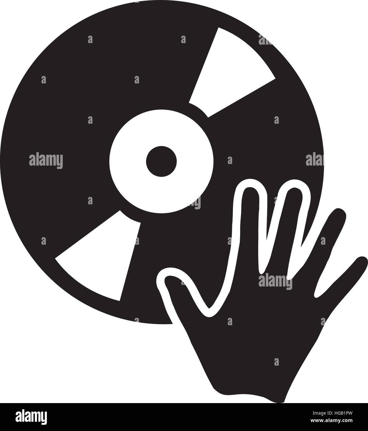 DJ vinyl with hand Stock Vector Image & Art - Alamy