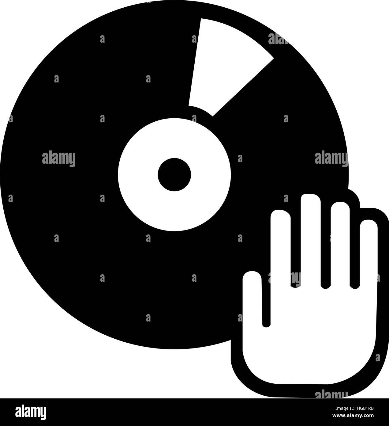 Vinyl record with hand Stock Vector Image & Art - Alamy