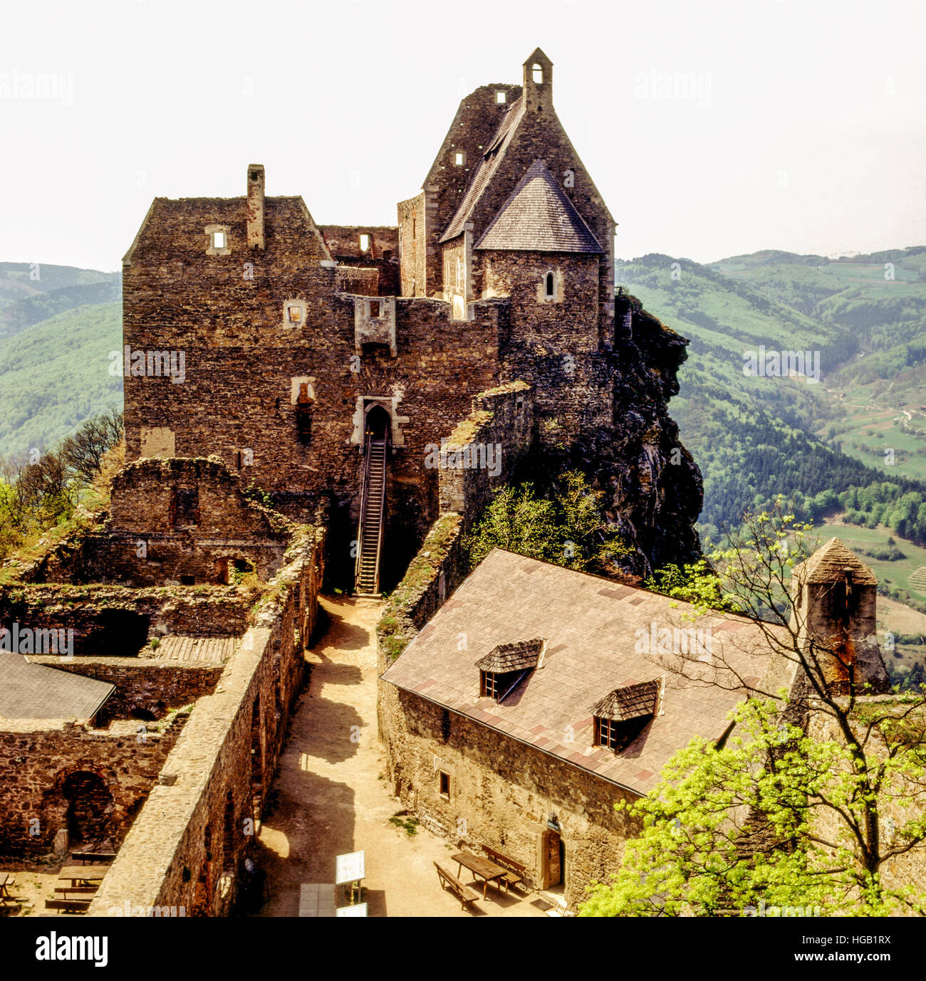 Castle Aggstein over River Danube in Austria Stock Photo - Alamy