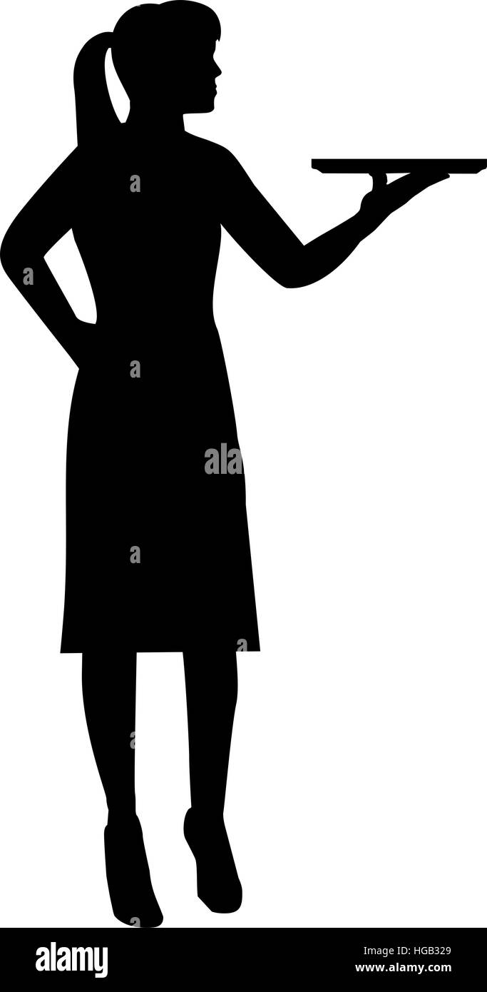 Waitress silhouette Black and White Stock Photos & Images - Alamy