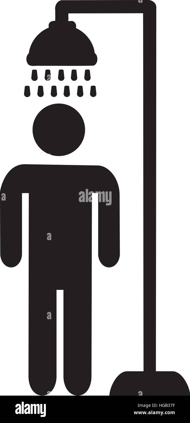 Man having a shower pictogram Stock Vector Image & Art - Alamy