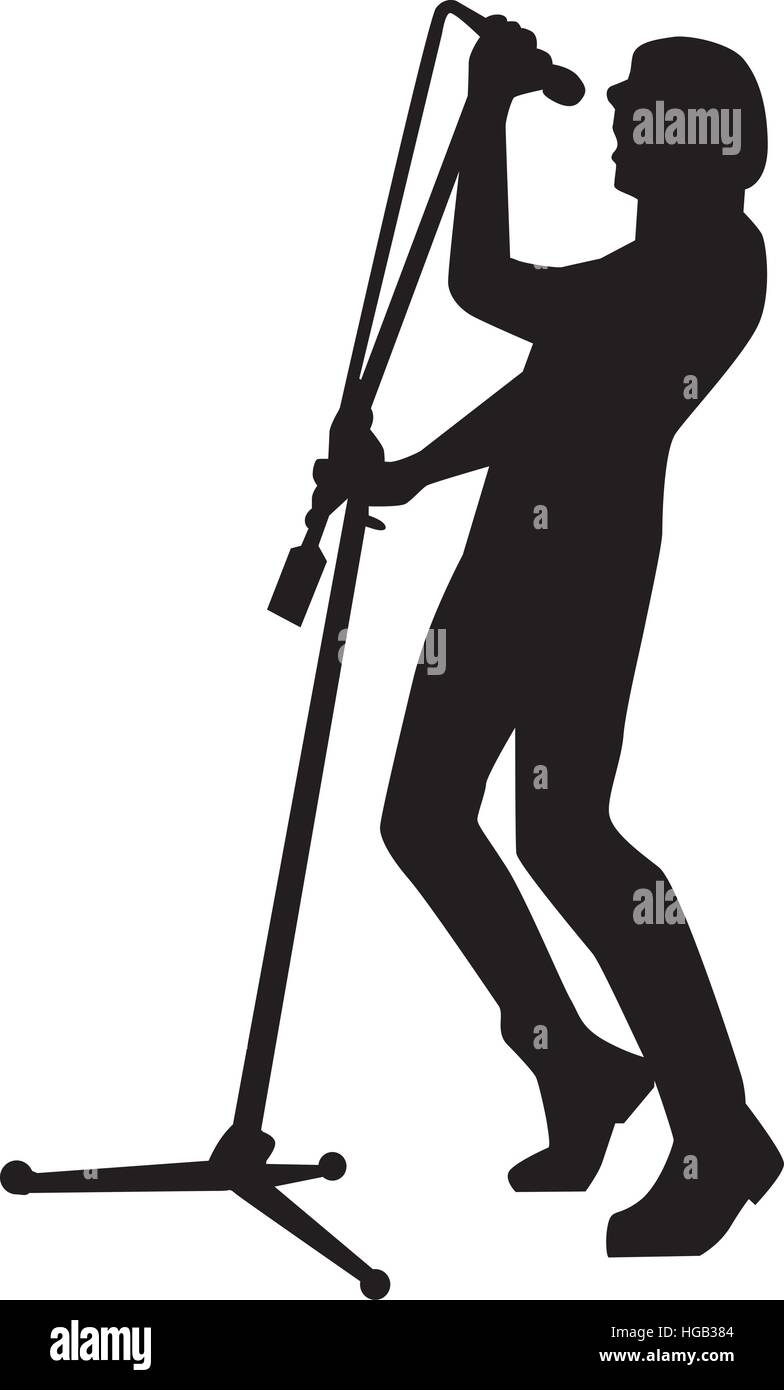 Silhouette of rock singer Stock Vector Image & Art - Alamy