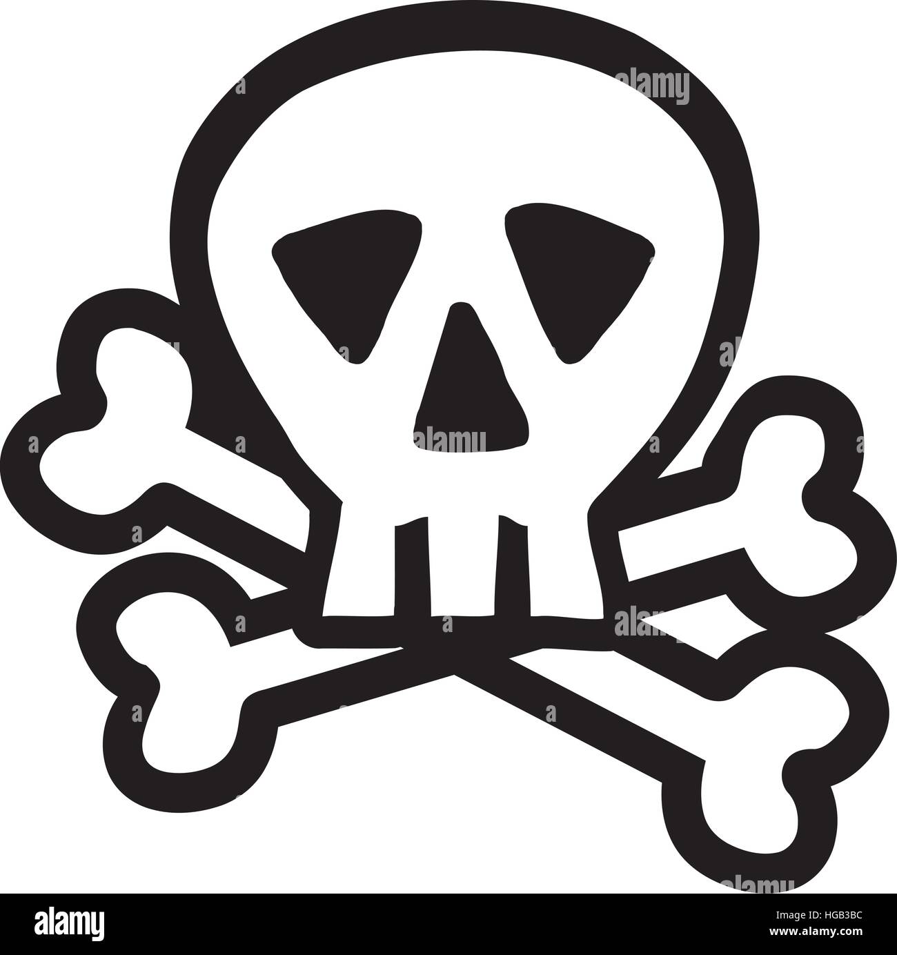 Skull crossbones outline hi-res stock photography and images - Alamy