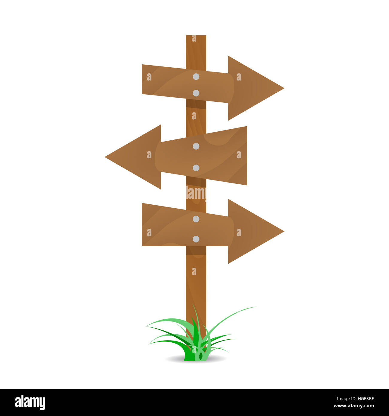 Cartoon wooden direction arrow Cut Out Stock Images & Pictures - Alamy