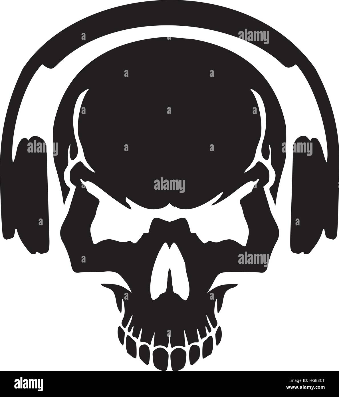 Skull with headphones hi-res stock photography and images - Alamy