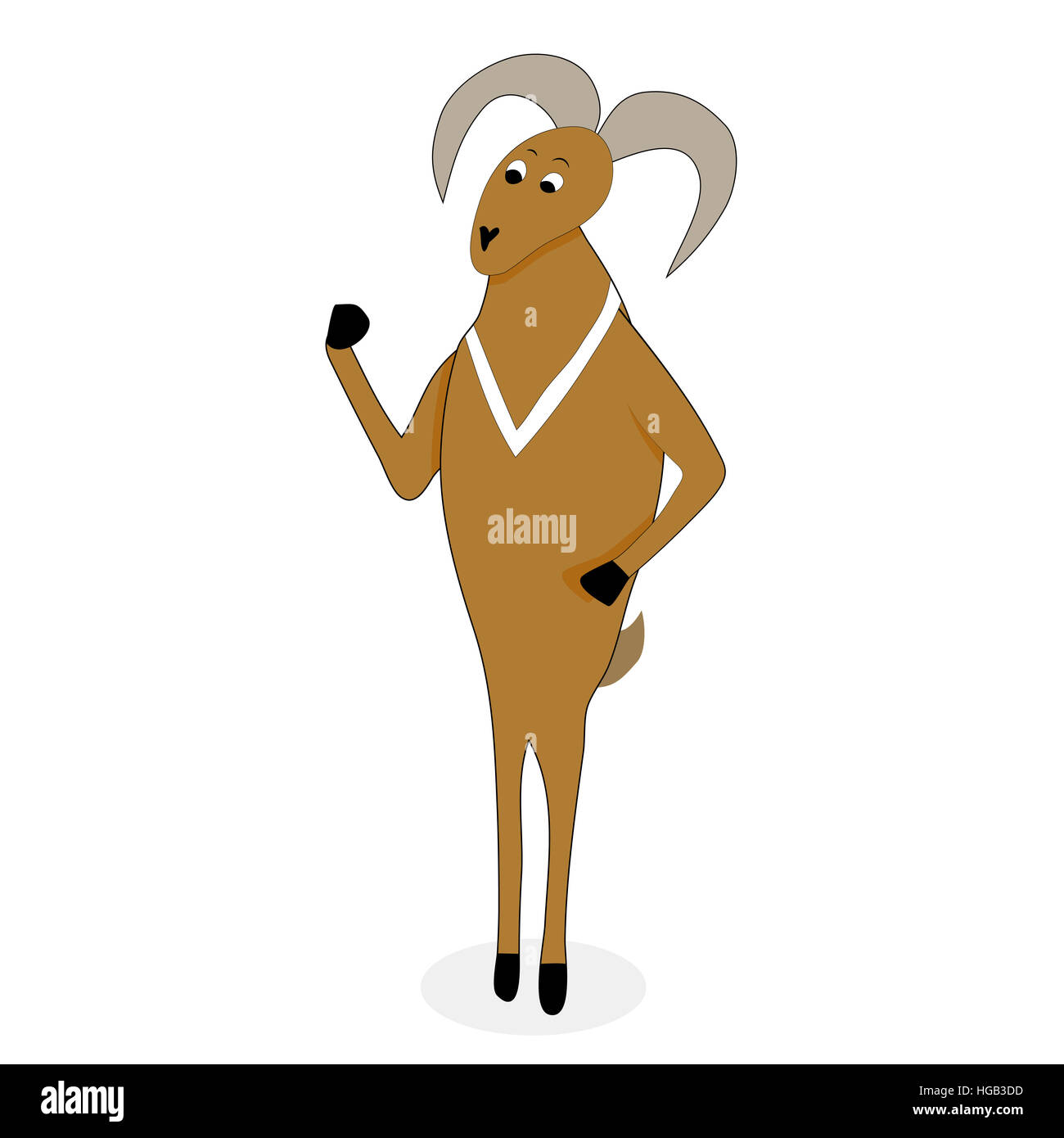 Urial ram animal character. Character mammal ram, young anuimal with ...