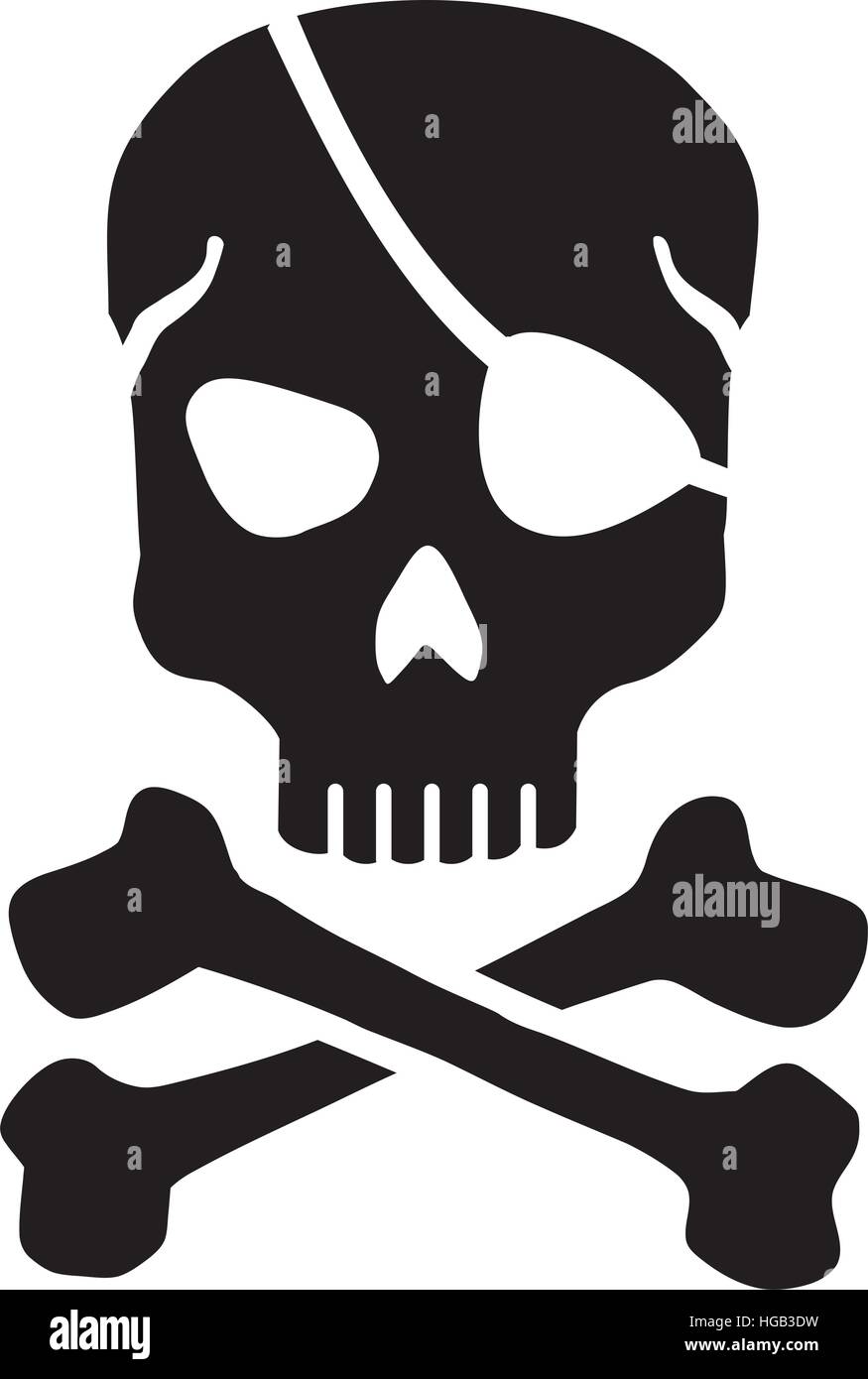 Skull with eyepatch and crossbones Stock Vector Image & Art - Alamy