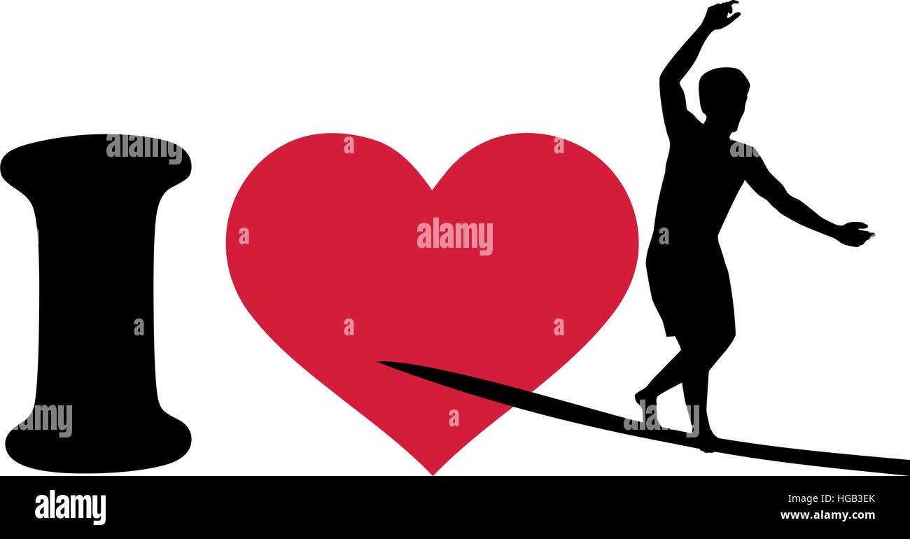 I love slackline silhouette Stock Vector Image & Art - Alamy