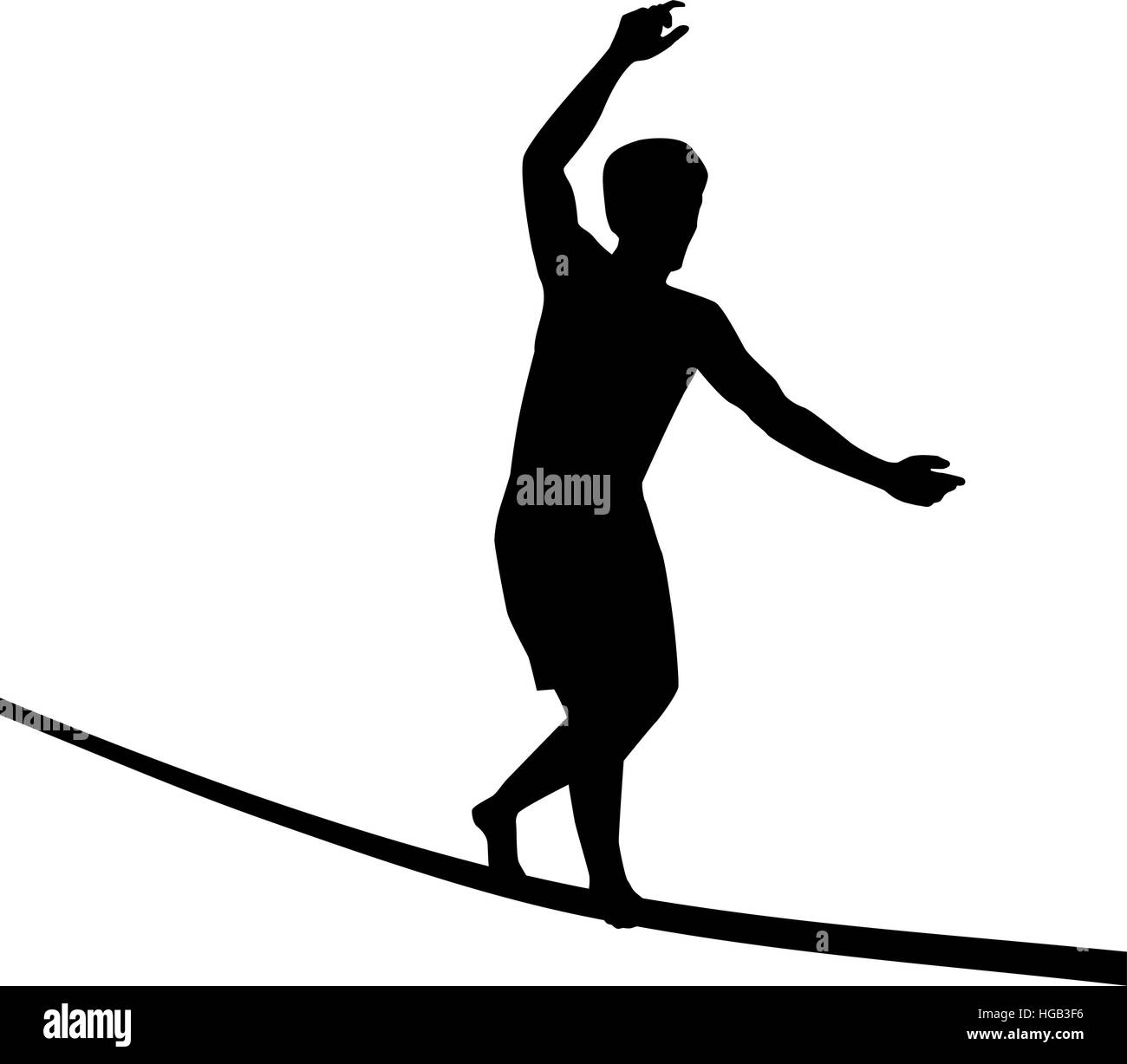 Slacklining man on wire Stock Vector Image & Art - Alamy