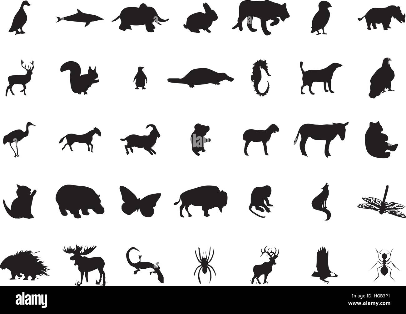 Isolated picture wild animals Stock Vector Images - Alamy