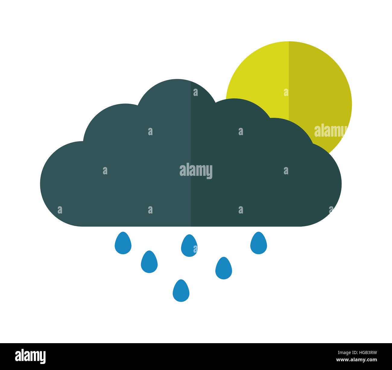 icon sun with rain Stock Photo - Alamy