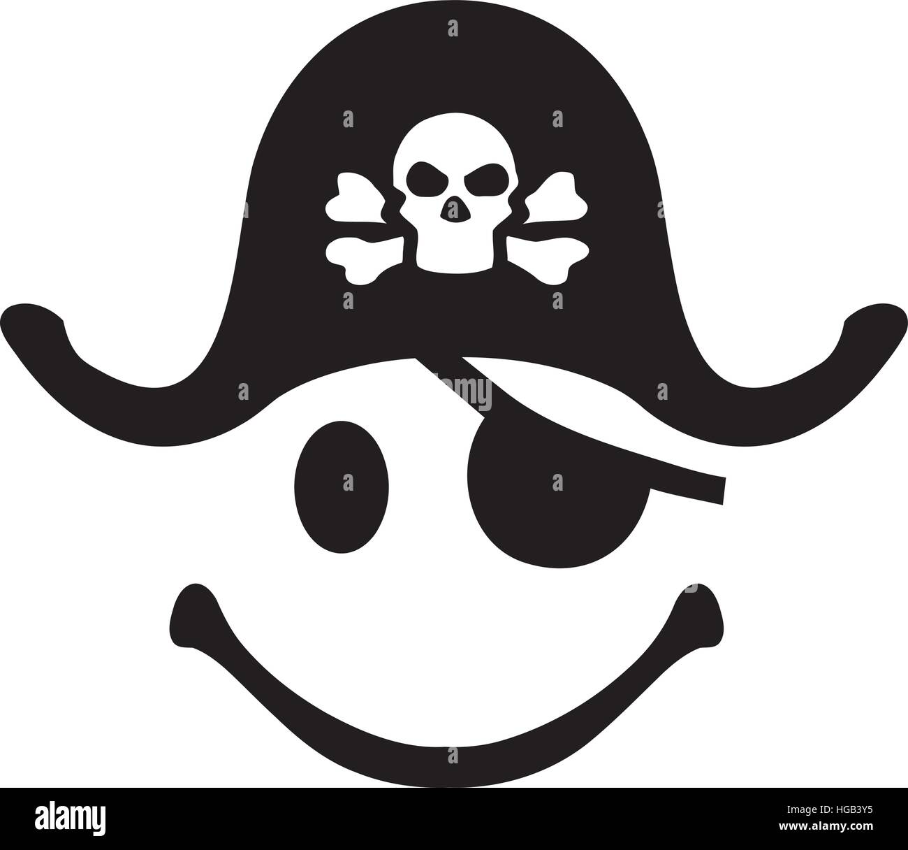 Pirate emoji emoticon smiley face hi-res stock photography and images ...