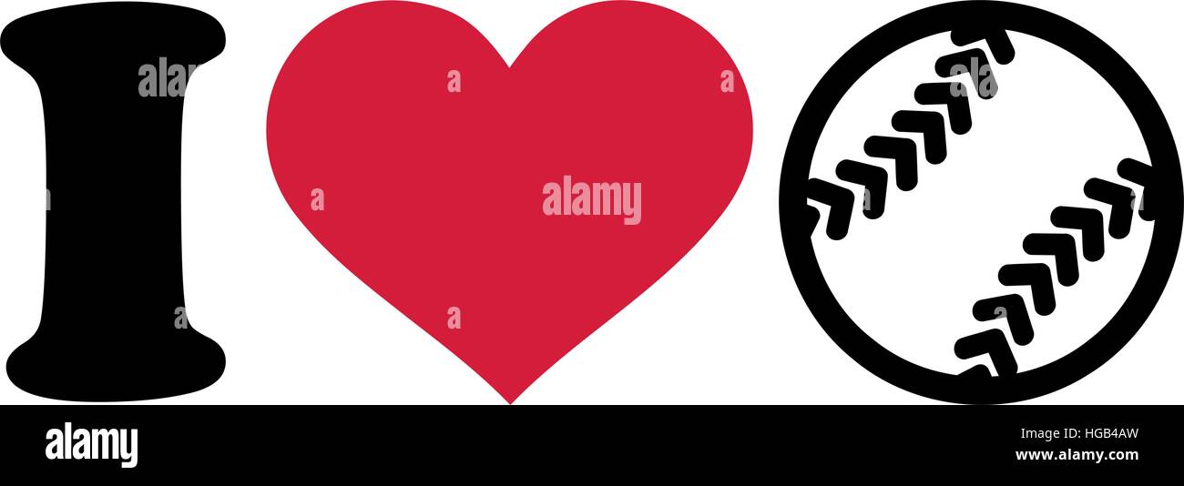 Love softball icon Stock Vector Images - Alamy