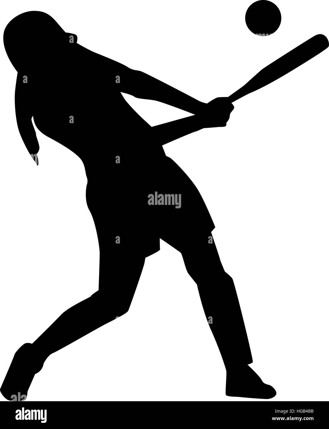 Softball batter woman silhouette Stock Vector Image & Art - Alamy