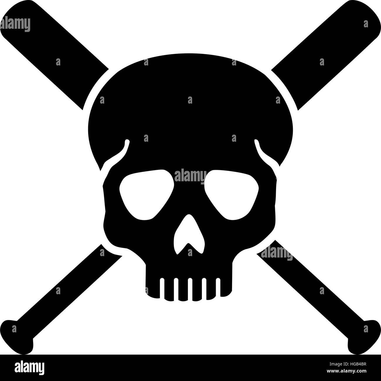 Softball skull with crossed bats Stock Vector Image & Art - Alamy