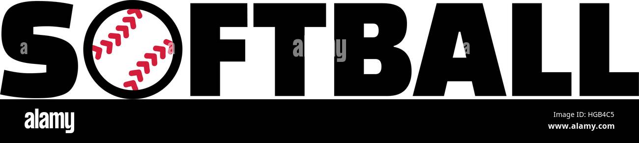 Softball word with ball Stock Vector Image & Art - Alamy