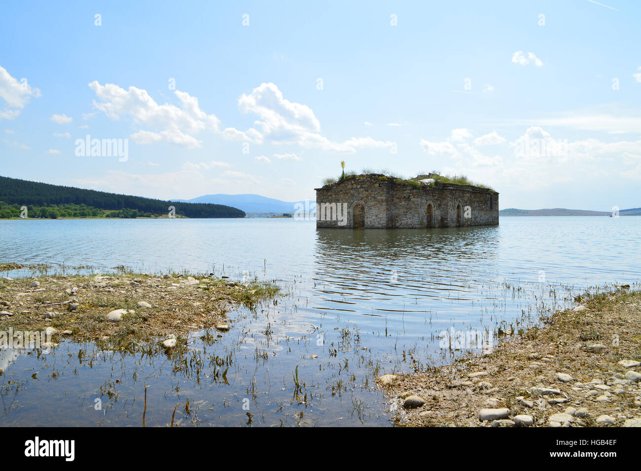 The Orthodox church of Saint Ivan Rilski engulfed in the waters of ...