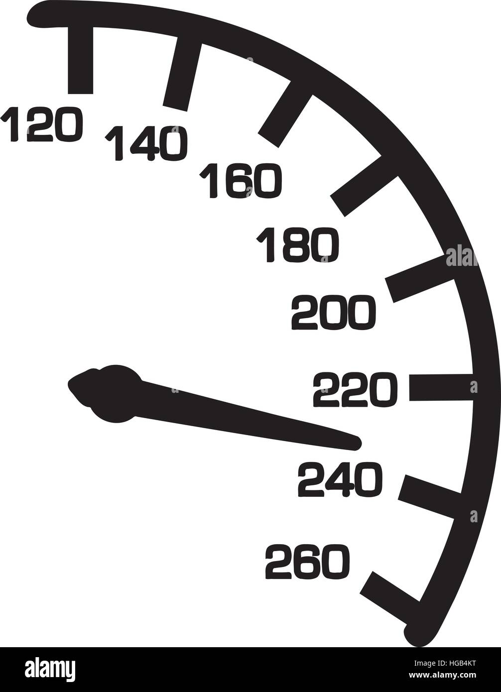 Speedometer with numbers from 120 to 260 Stock Vector Image & Art - Alamy