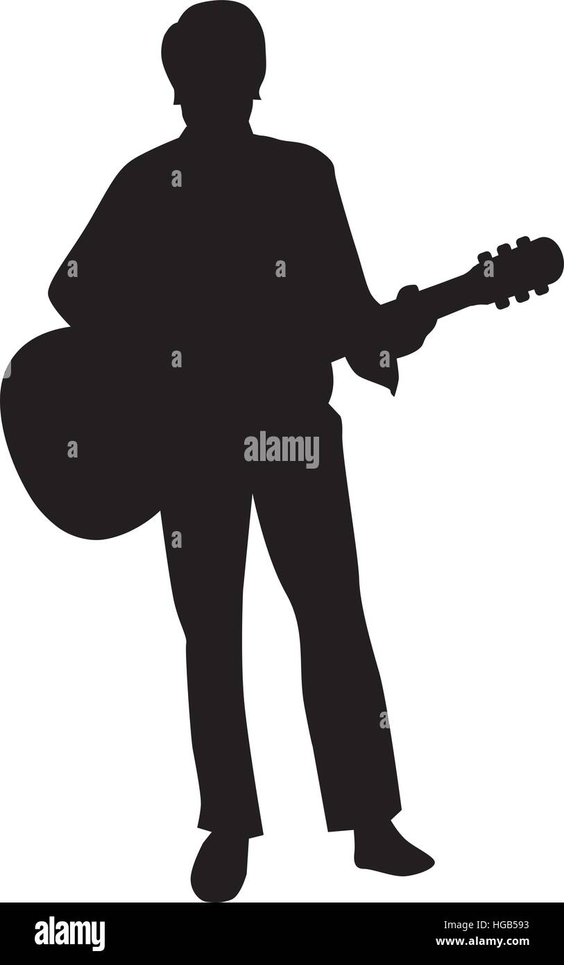 Guitar playing street musician Stock Vector Images - Alamy