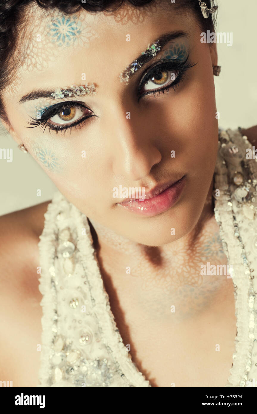 Beautiful woman staring Stock Photo - Alamy