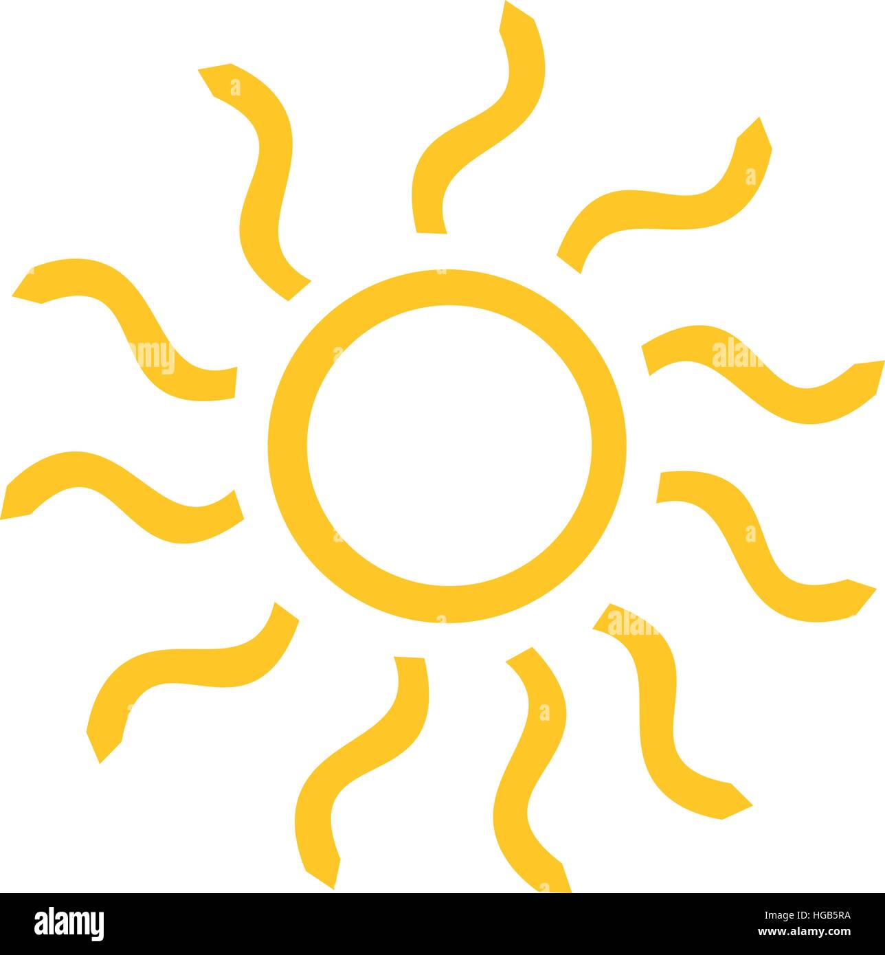 Sun outline with wavy sunrays Stock Vector Image & Art - Alamy
