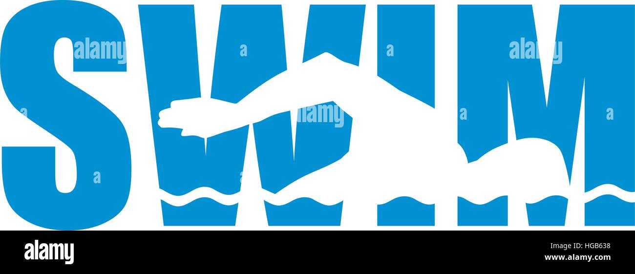Swim word with swimmer cutout Stock Vector Image & Art - Alamy