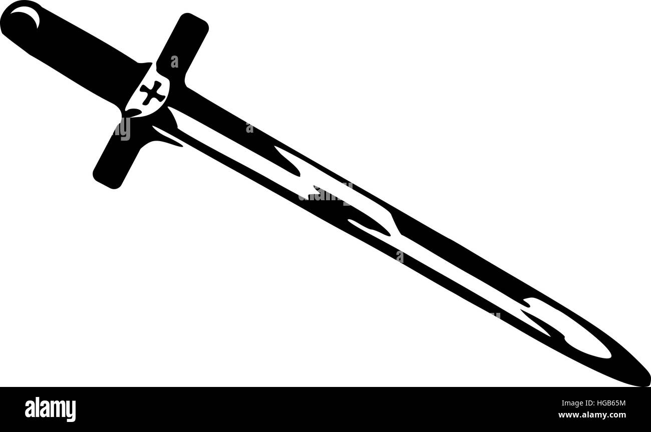 Sword weapon with details and cross Stock Vector Image & Art - Alamy