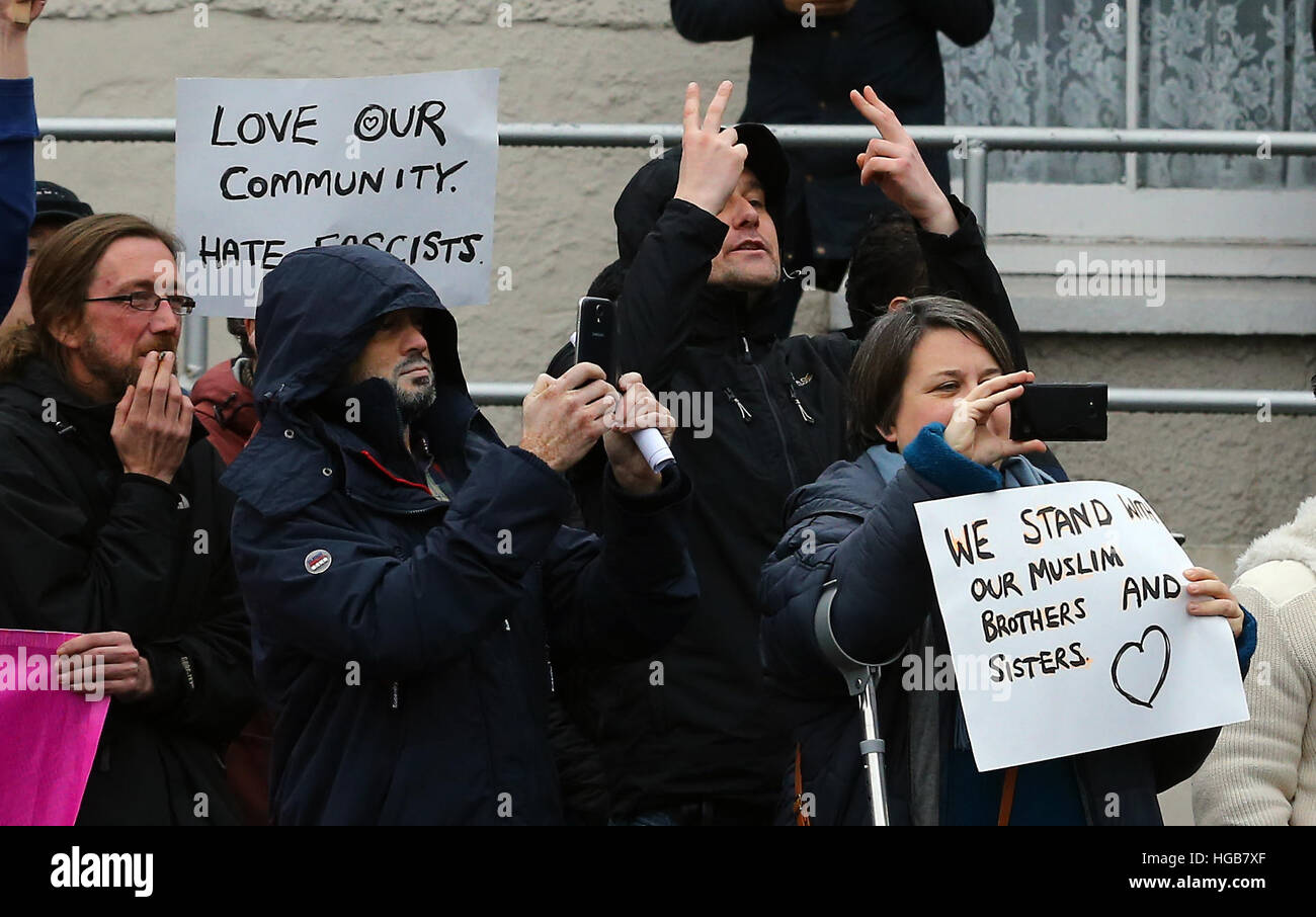 EDITORS PLEASE GESTURE. Members of the Kent Anti Racism Network join ...