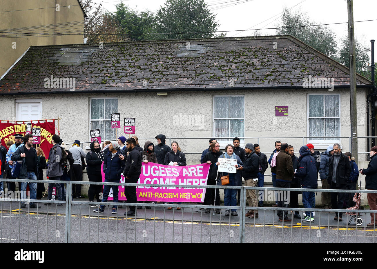 Members of the Kent Anti Racism Network join members of Maidstone ...