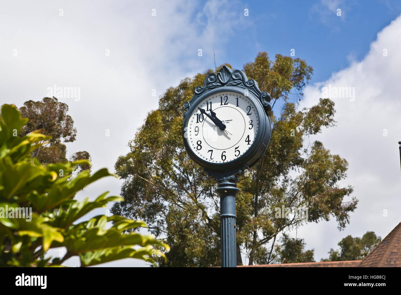 Outdoor clock in front of the Old Globe Theatre in Balboa Park, San ...