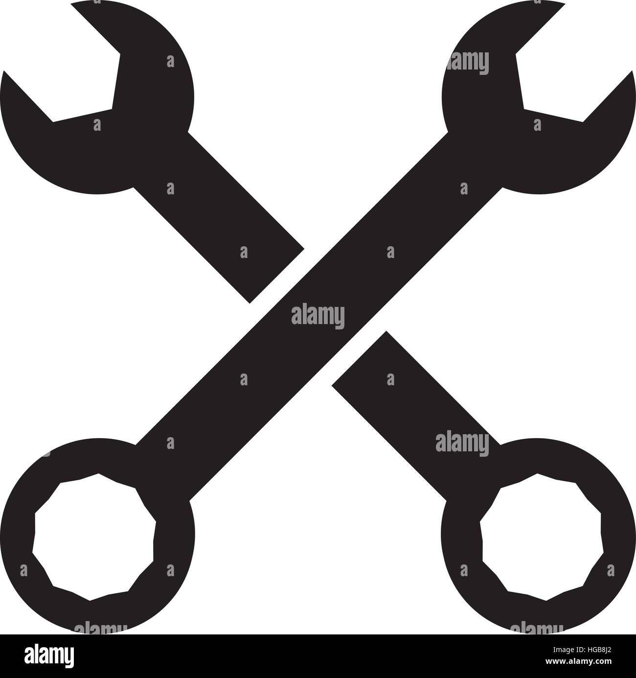 Wrench crossed mechanic tools Cut Out Stock Images & Pictures - Alamy