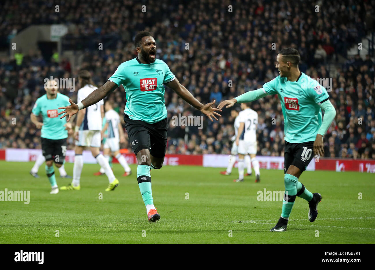 Derby countys tom ince celebrates scoring hi-res stock photography and ...