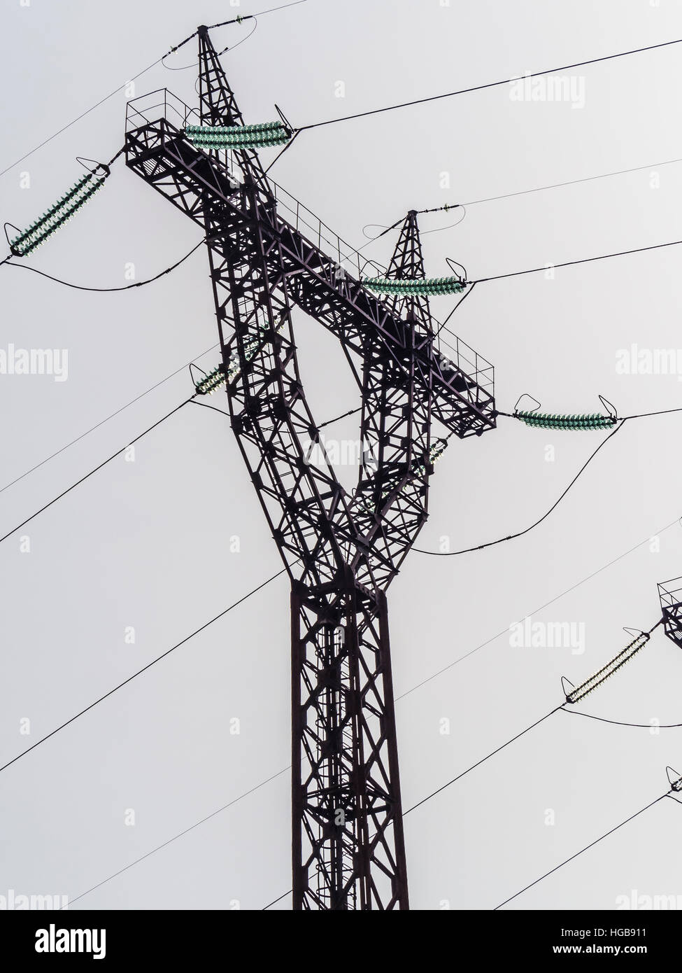 high power lines towers Stock Photo - Alamy