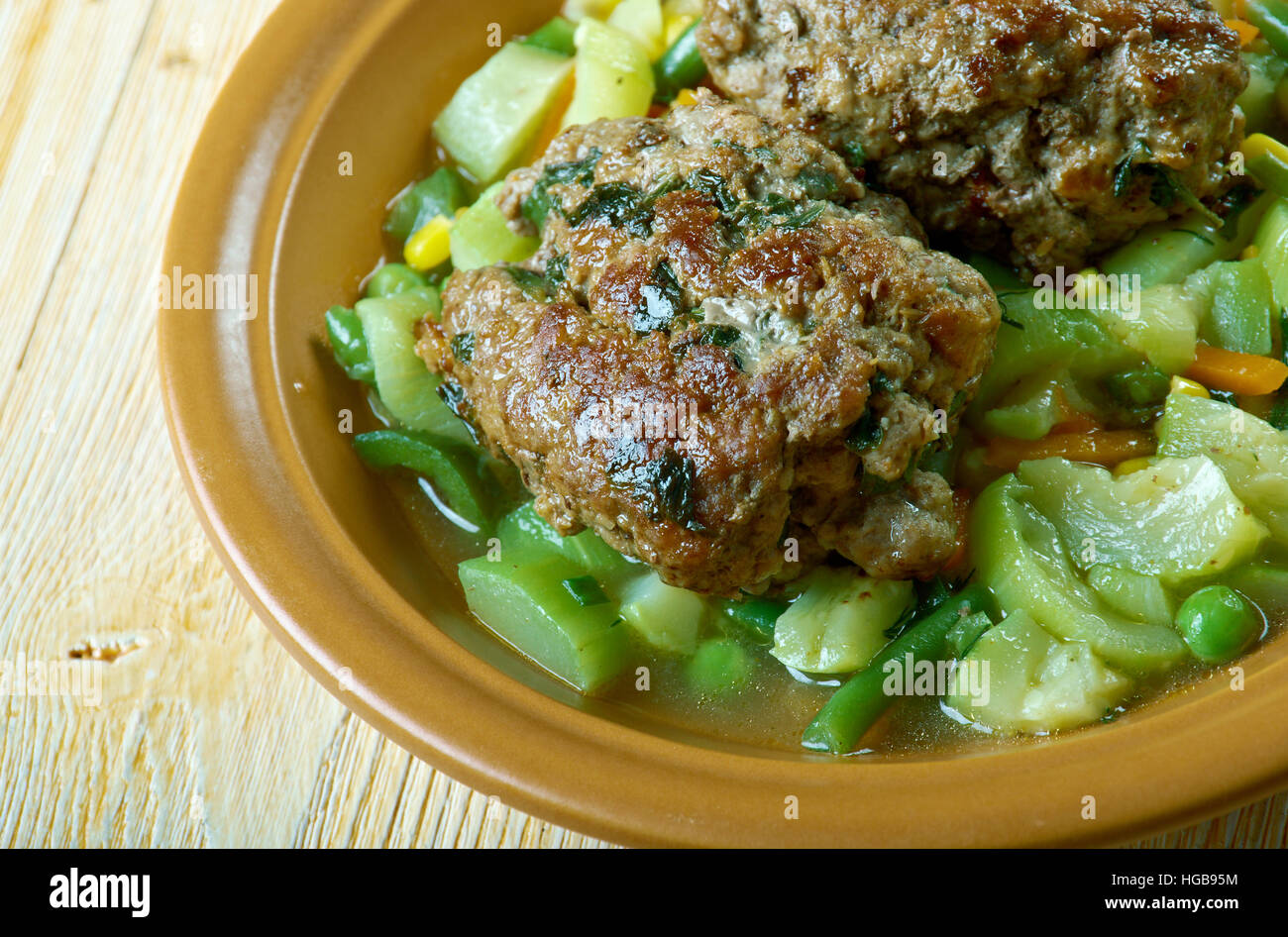Anne Koftesi Tarifi - Turkish kofte with seasonal vegetables Stock ...