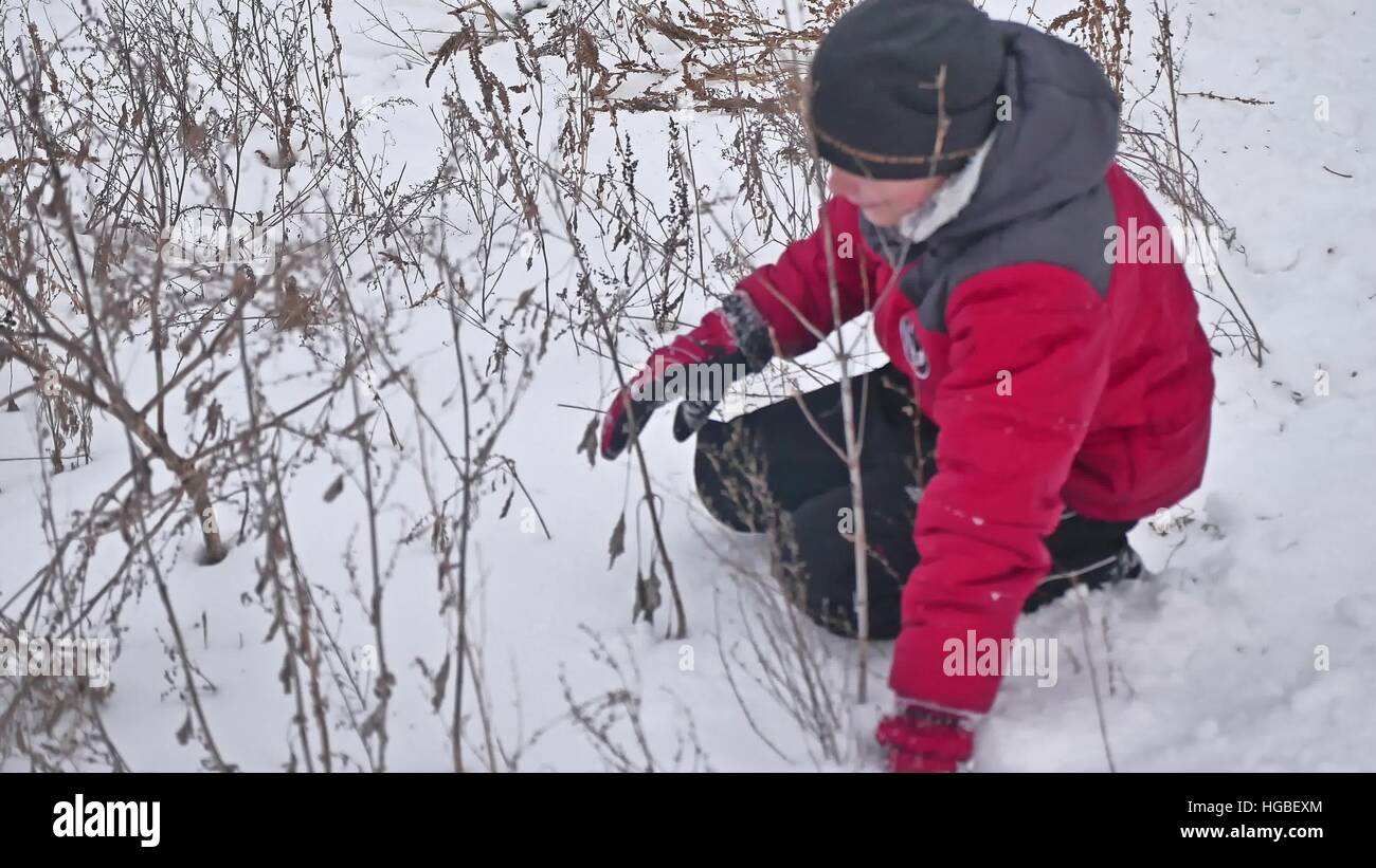 boy snowboarding fall rolling in the snow with holidays winter sport ...