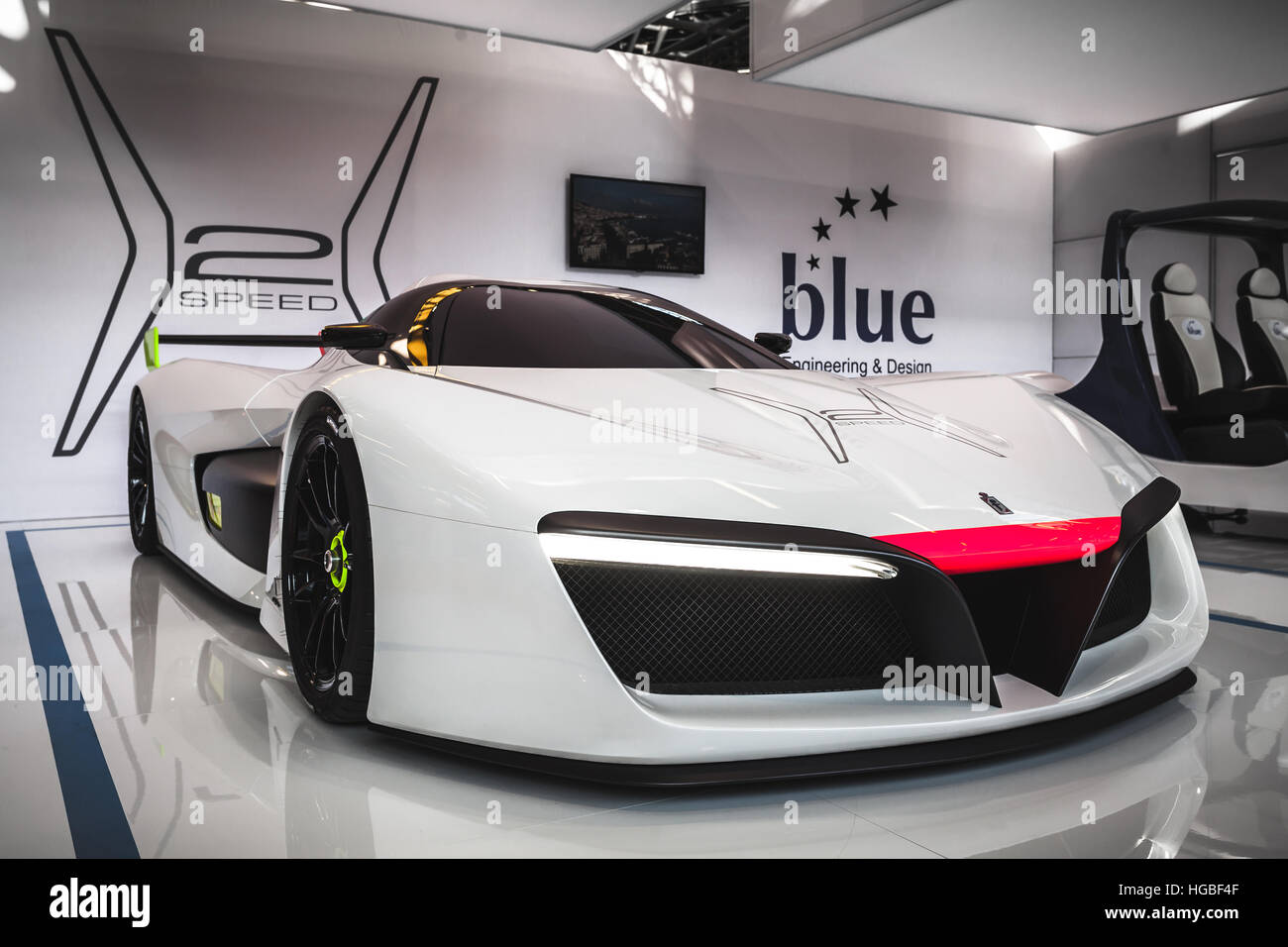 Italy, Bologna motor show 2016, Pininfarina concept car H2 Speed ...