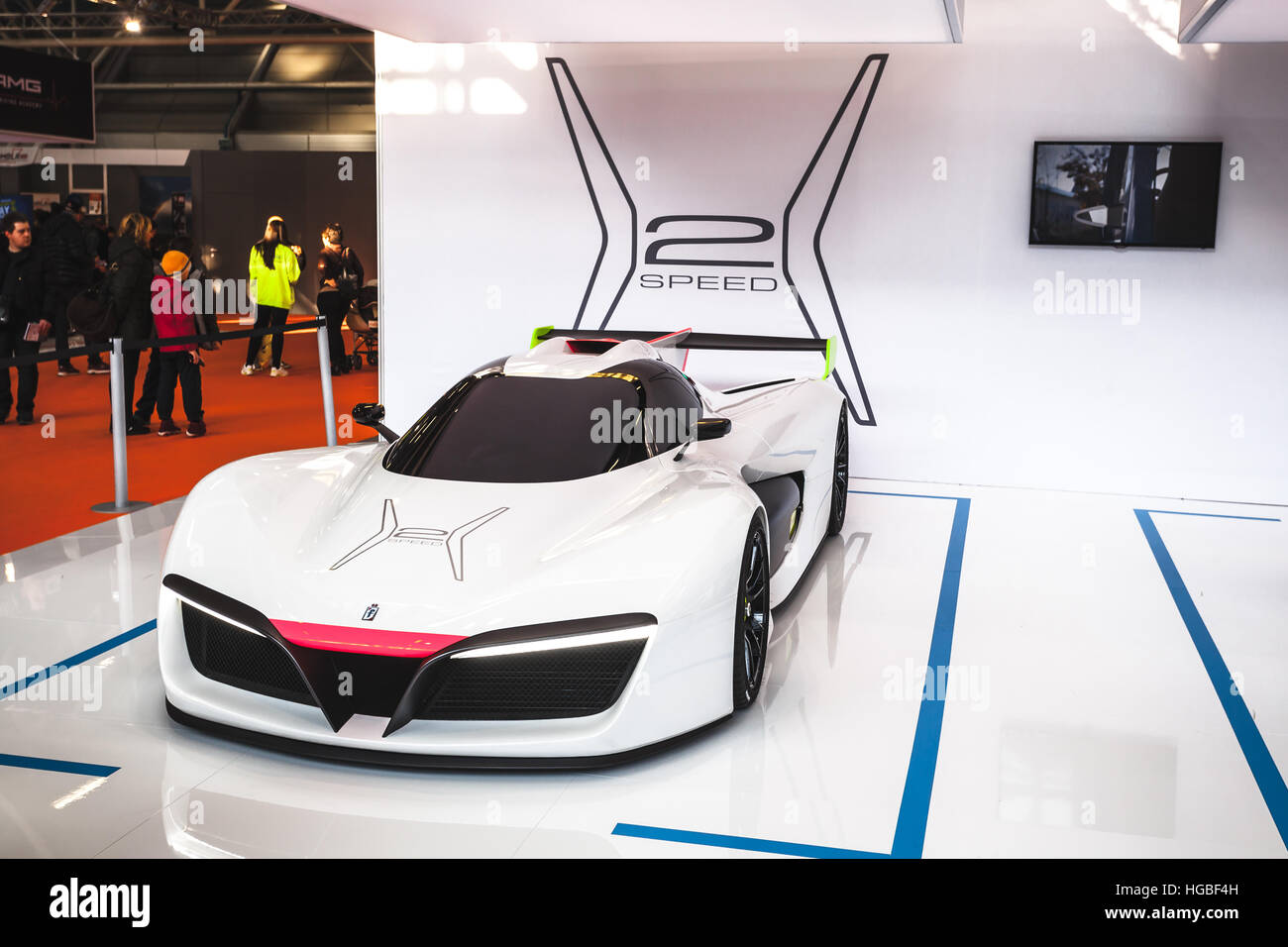 Italy, Bologna motor show 2016, Pininfarina concept car H2 Speed ...