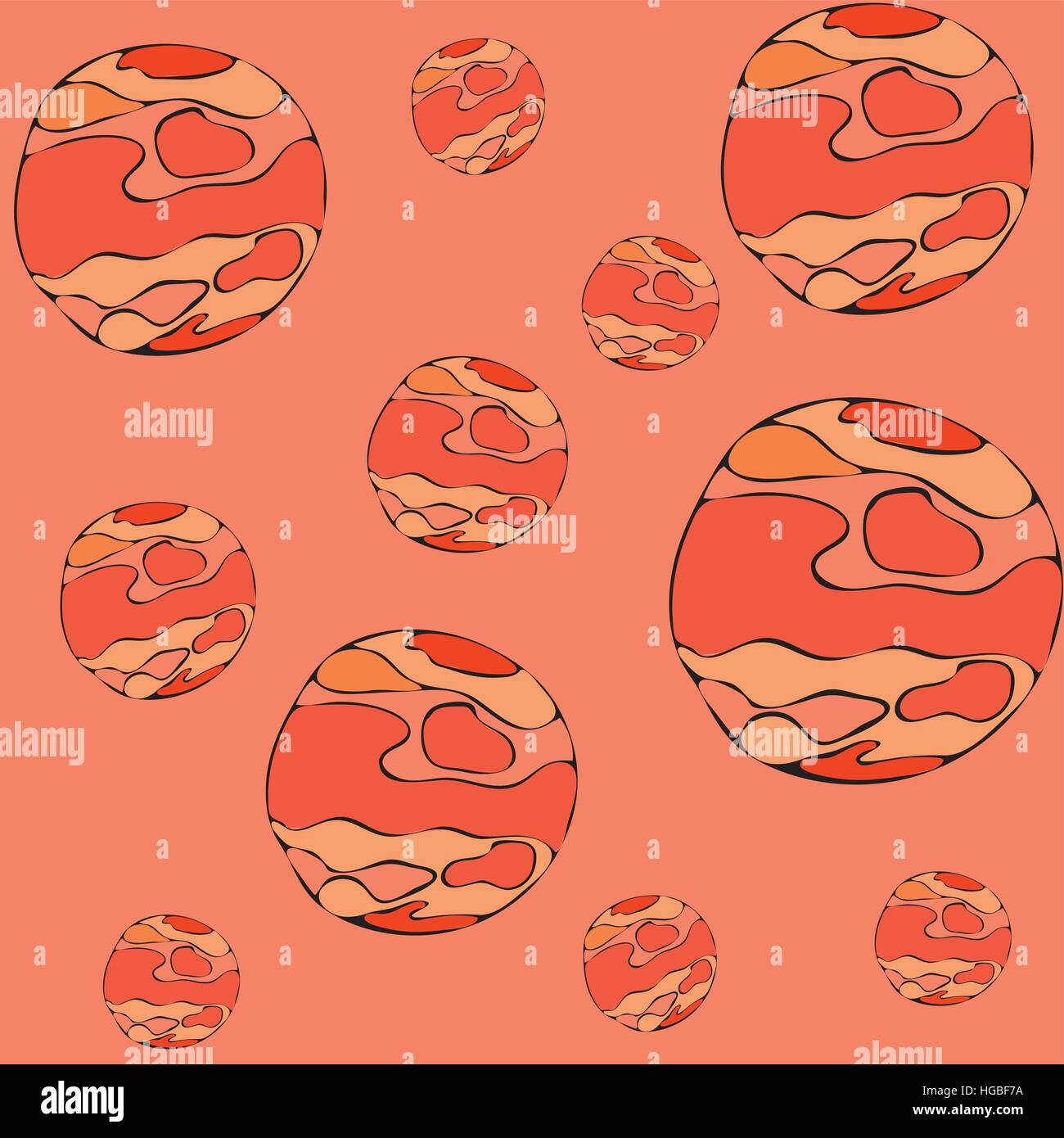 Mars pattern. Cartoon illustration of Mars vector pattern background ...