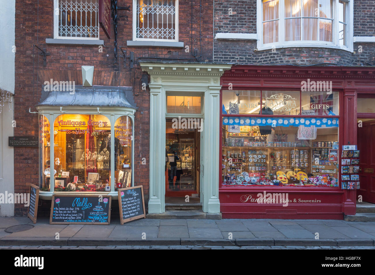 Shop front in The Shambles, famous medieval shopping street in York ...