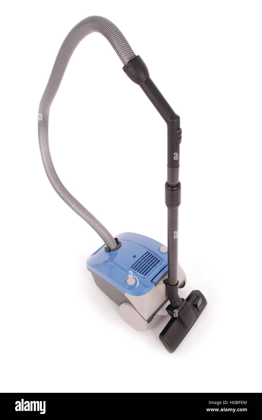 Blue vacuum cleaner isolated on white background with soft shadow Stock ...