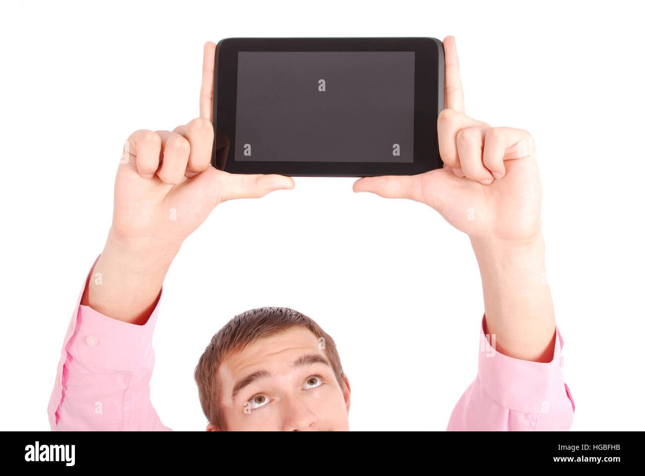 Man holding hands tablet hi-res stock photography and images - Alamy
