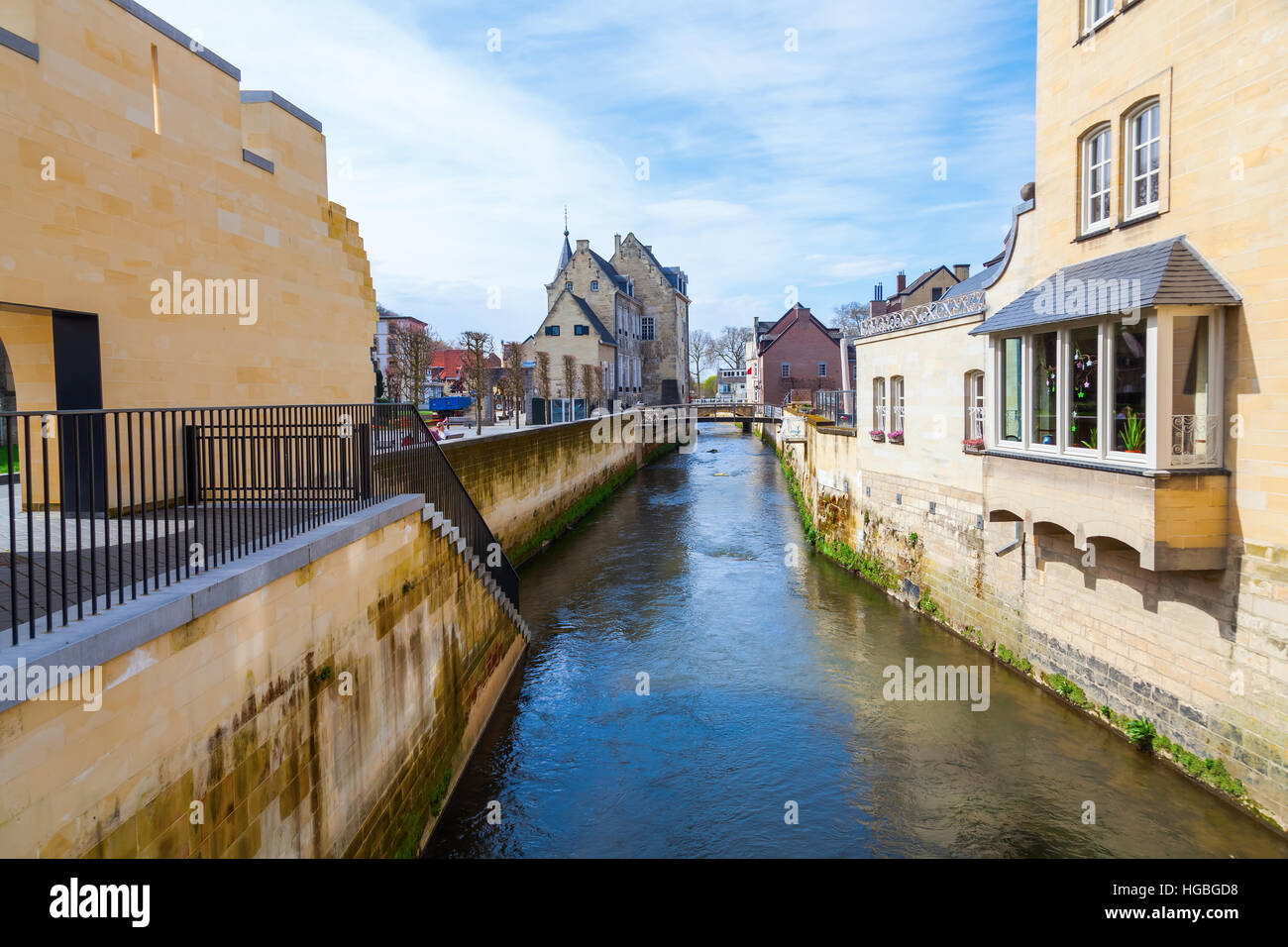 Valkenburg, Netherlands - April 11, 2016: canal in the old town of ...